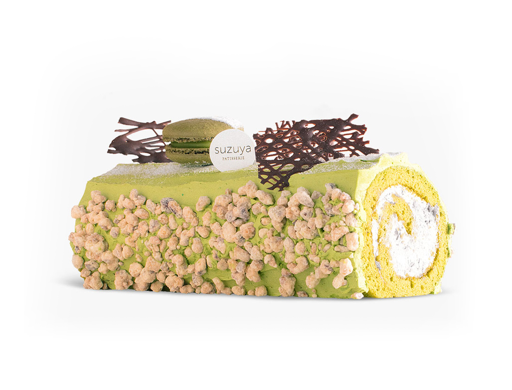 Green Tea Log Cake - Suzuya Patisserie